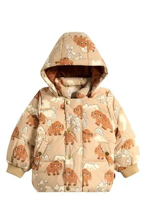 MINI RODINI Mammoth Print Puffer Coat