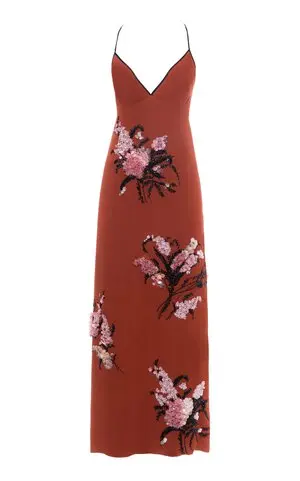 DES_PHEMMES Floral Embroidered Slip Dress