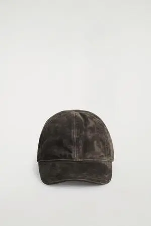 Cos Suede Baseball Cap - Brown