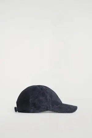 Cos Suede Baseball Cap - Navy