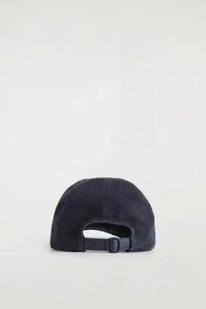 Cos Suede Baseball Cap - Navy