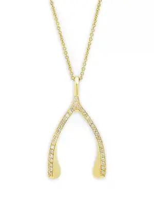 JENNIFER MEYER 18k Yellow Wishbone Diamond Necklace - Gold