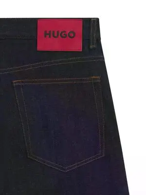 Hugo Leather-patch Straight Leg Jeans