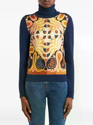 Etro Printed Roll Neck Sweater