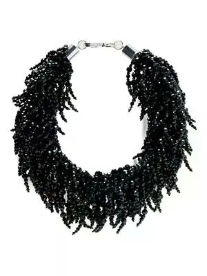 Simone Rocha Cascading Crystal-tassel Necklace - Black