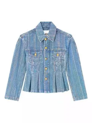 GANNI Pleated Denim Jacket