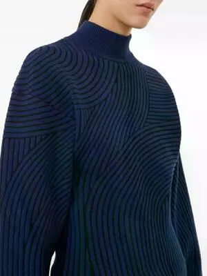 Max Mara Febo Wave-pattern High-neck Sweater