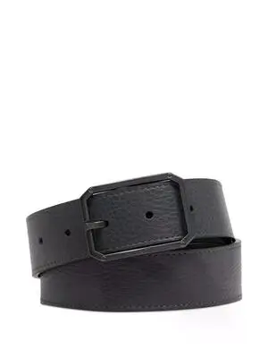 LANCEL Leather Belt With Metal Buckle - Grey