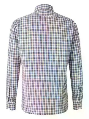 LUIGI BORRELLI Checked Long-sleeved Shirt - Blue