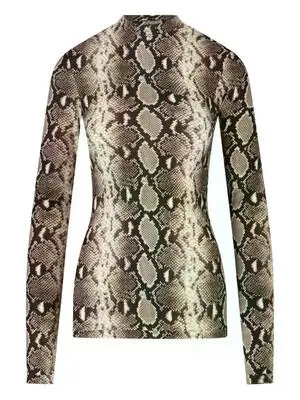 DURAN LANTINK Snakeskin-print High-neck Top