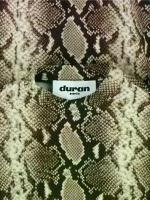 DURAN LANTINK Snakeskin-print High-neck Top