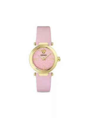 Versace Greek Key Dial 35mm Watch - Pink