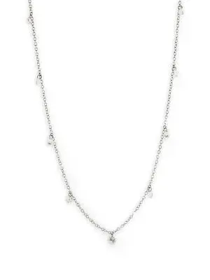 BAGGINS 18k White Gold Floating Diamond Necklace