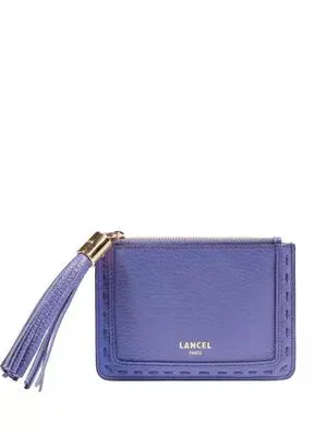 LANCEL Tassel Zip-around Card Holder - Purple