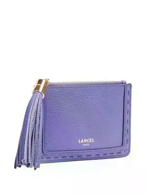 LANCEL Tassel Zip-around Card Holder - Purple