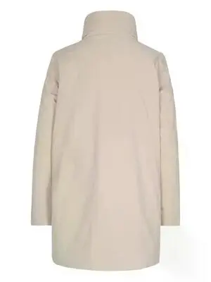 K-WAY High-neck Coat With Logo Plaque