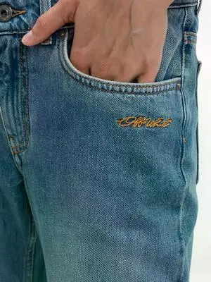 Off-White Embroidered Logo Jeans
