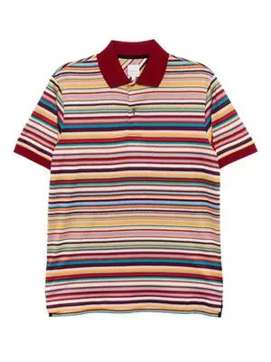 Paul Smith Striped Cotton Polo Shirt - Red