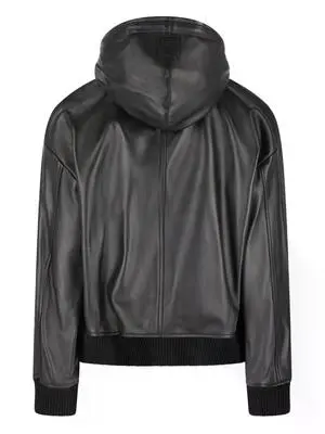 Loewe Hooded Leather Jacket - Black