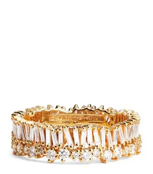 SUZANNE KALAN Yellow And Diamond Eternity Ring - Gold