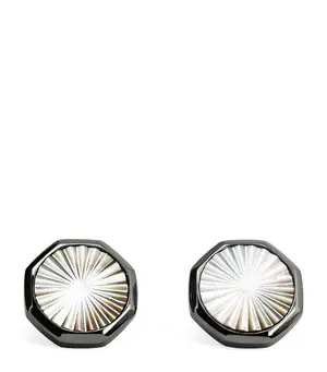Tateossian Gunmetal Mother-of-pearl Sunbursts Cufflinks - Grey