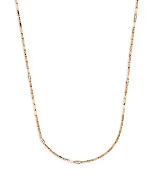 SUZANNE KALAN 18k Diamond Block Chain Necklace - Rose Gold