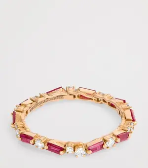 SUZANNE KALAN Diamond And Ruby Eternity Ring