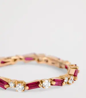 SUZANNE KALAN Diamond And Ruby Eternity Ring