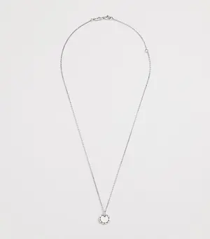 SUZANNE KALAN Mini Diamond Circle Pendant Necklace - White