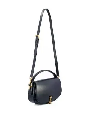 Saint Laurent Voltaire Box Leather Shoulder Bag - Blue