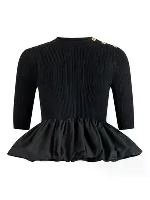 PATOU Ribbed Knit Peplum Top
