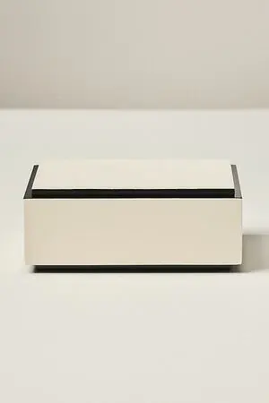 Anthropologie Modern Lacquer Box - White/black