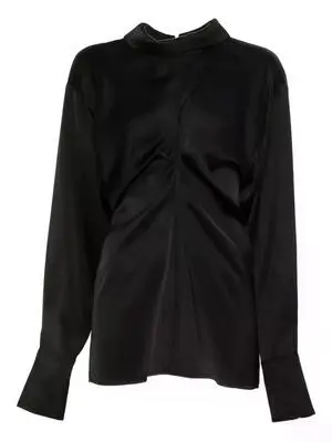 TOTEME Slouch Zip-front Draped Blouse