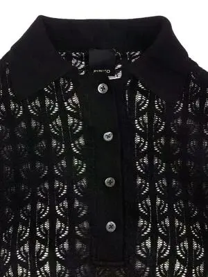 Pinko Lace Panel Polo-neck Top