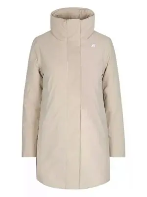 K-WAY High-neck Coat With Logo Plaque
