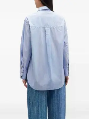 GANNI Striped Graphic Shirt - Blue