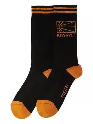 RASSVET Logo-embroidered Striped Socks - Black