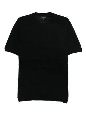 Giorgio Armani Striped Wool T-shirt - Black