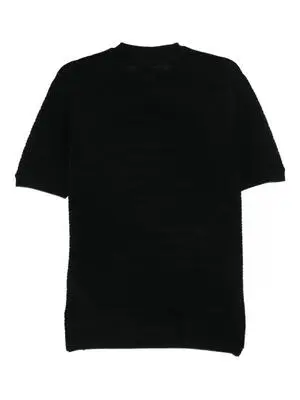 Giorgio Armani Striped Wool T-shirt - Black