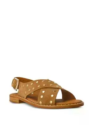 CALCE Cross-strap Studded Sandals