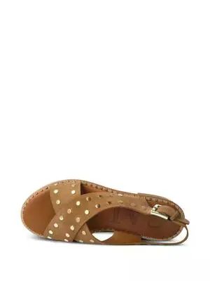 CALCE Cross-strap Studded Sandals