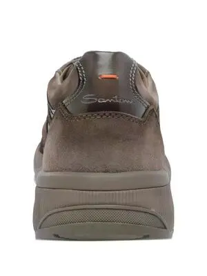 Santoni Innova Leather Suede Sneakers - Brown