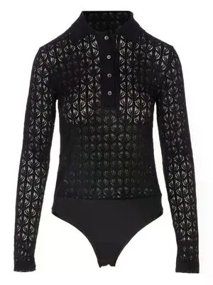 Pinko Lace-panel Polo-neck Top