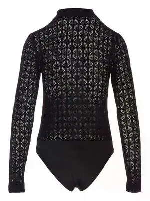 Pinko Lace-panel Polo-neck Top