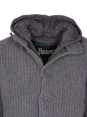 Herno Hooded Knit Jacket - Grey