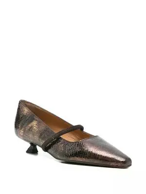PEDRO MIRALLES 30mm Metallic Leather Pumps