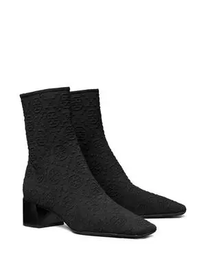 Tory Burch 45mm Monogram Knit Ankle Boots