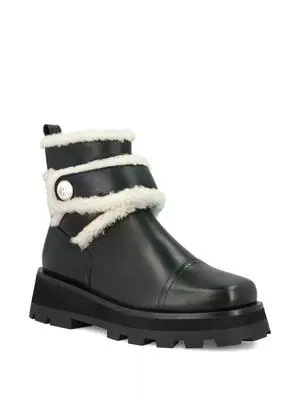 JIMMY CHOO Meena Shearling-trimmed Boots - Black