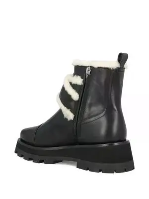 JIMMY CHOO Meena Shearling-trimmed Boots - Black