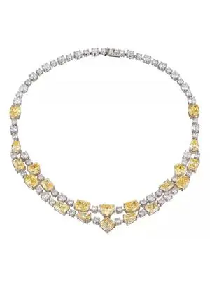 ANABELA CHAN Canary Love Heart Diamond Choker - Silver